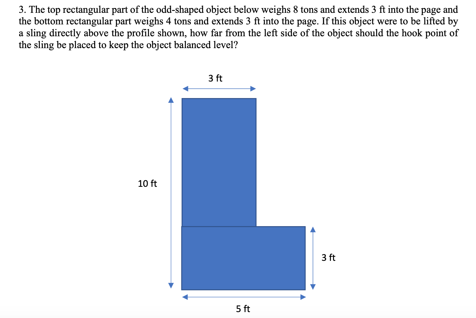 Solved 3. The top rectangular part of the odd-shaped object | Chegg.com