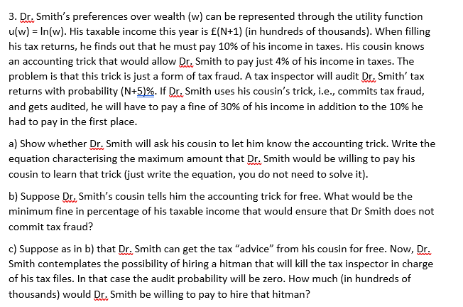 Solved N=3 Please can you solve all parts of the | Chegg.com