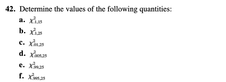 Solved 42. Determine the values of the following quantities: | Chegg.com