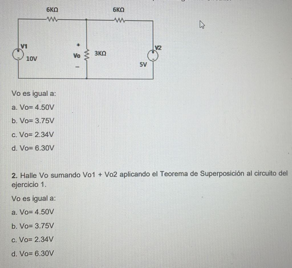 Solved 1) Find Vo via Node voltage method 2) Find Vo | Chegg.com