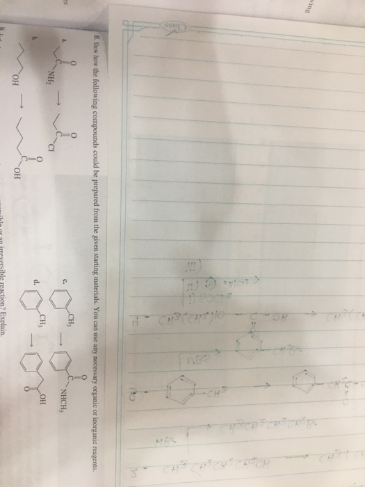 Solved wing 6 Show how the following compounds could be | Chegg.com