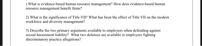 Solved What is evidence-based human resource management? How | Chegg.com