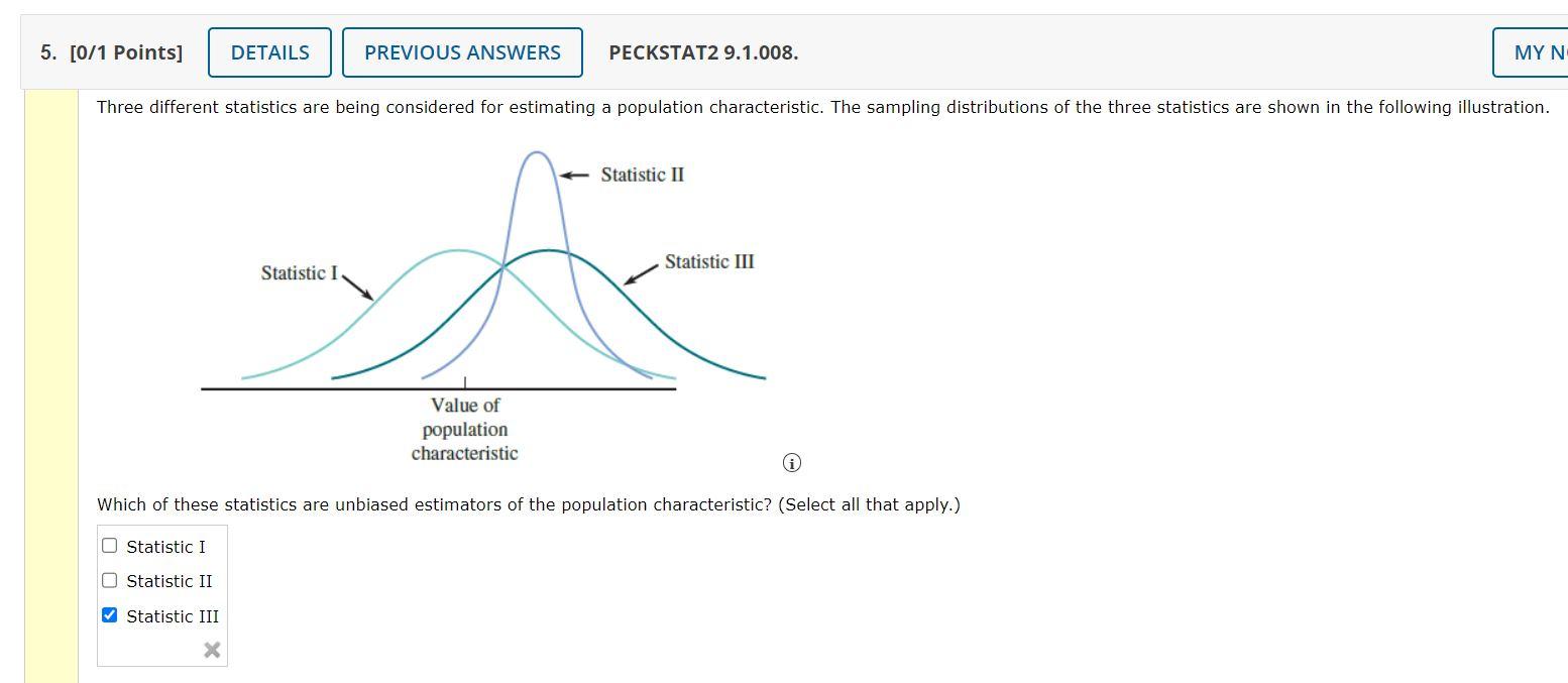 Solved Which of these statistics are unbiased estimators of | Chegg.com