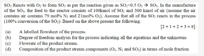 Solved SO2 Reacts with O2 to form So; as per the reaction | Chegg.com