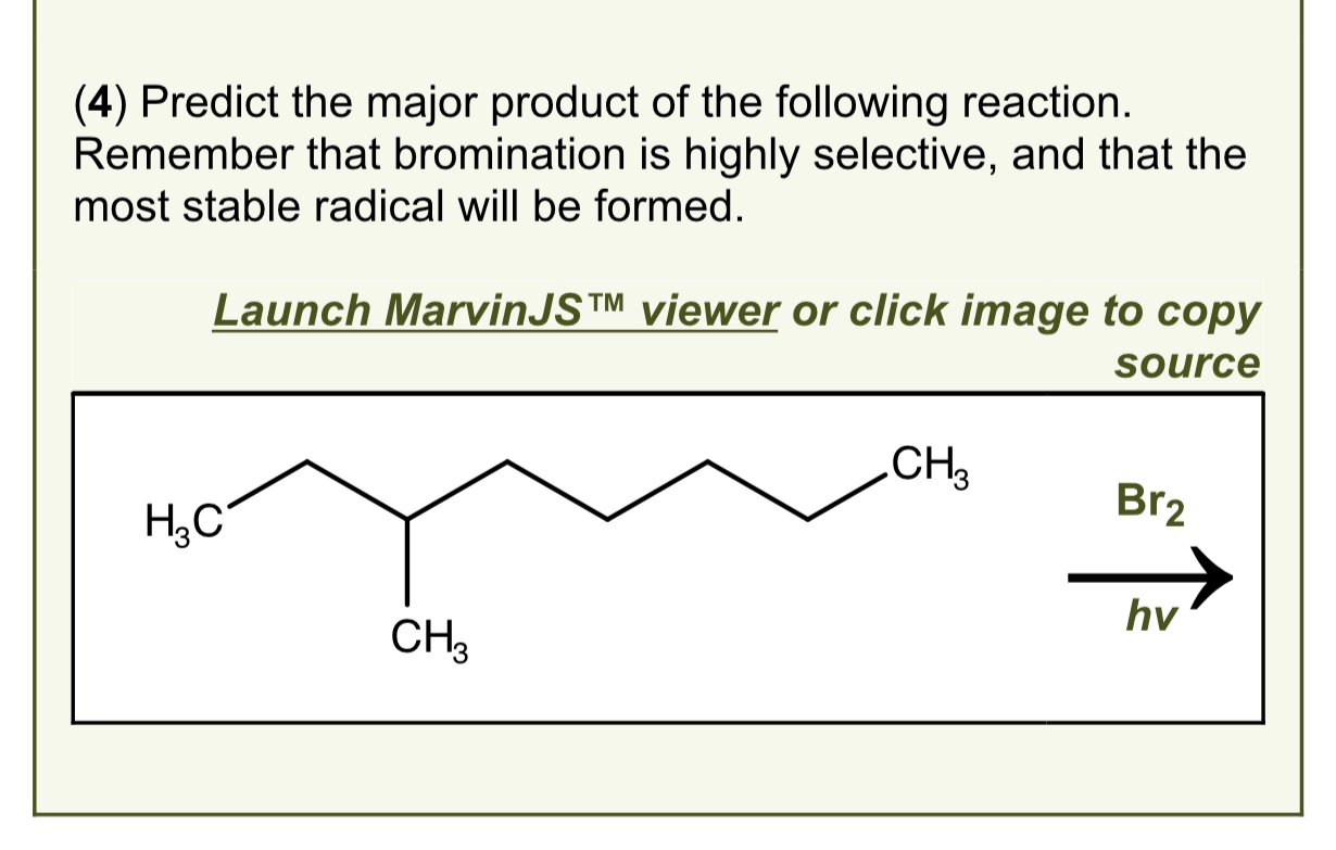Solved (4) Predict the major product of the following | Chegg.com