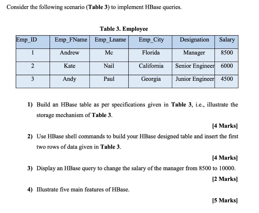 Solved Consider the following scenario (Table 3) to | Chegg.com
