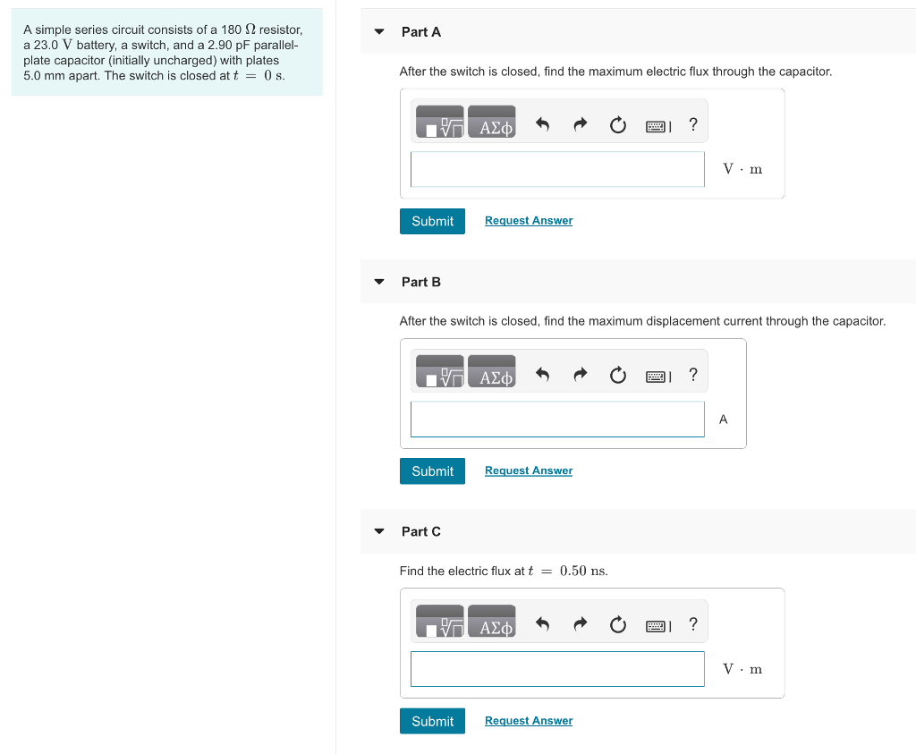 Solved A simple series circuit consists of a 180 Ω resistor | Chegg.com