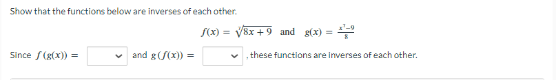 Solved Show that the functions below are inverses of each | Chegg.com