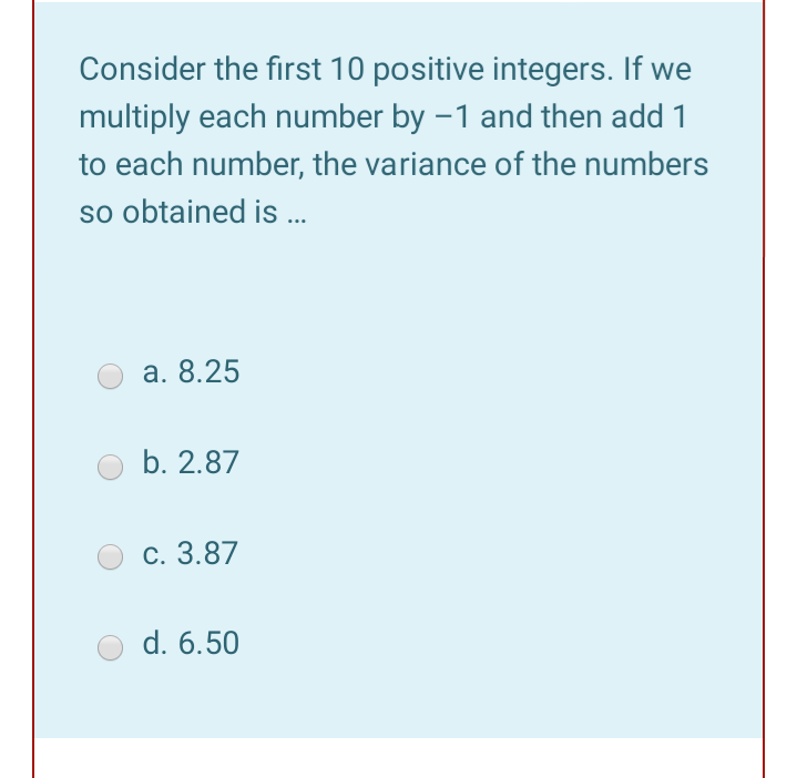 Solved Consider the first 10 positive integers. If we | Chegg.com