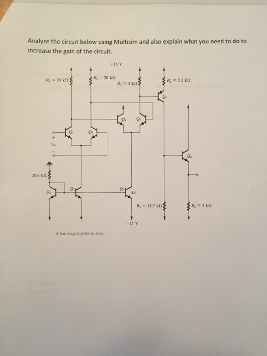 Solved Analyze the circuit below using Multisim and also | Chegg.com