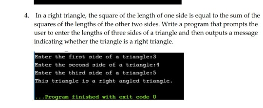 Solved In a right triangle, the square of the length of one | Chegg.com