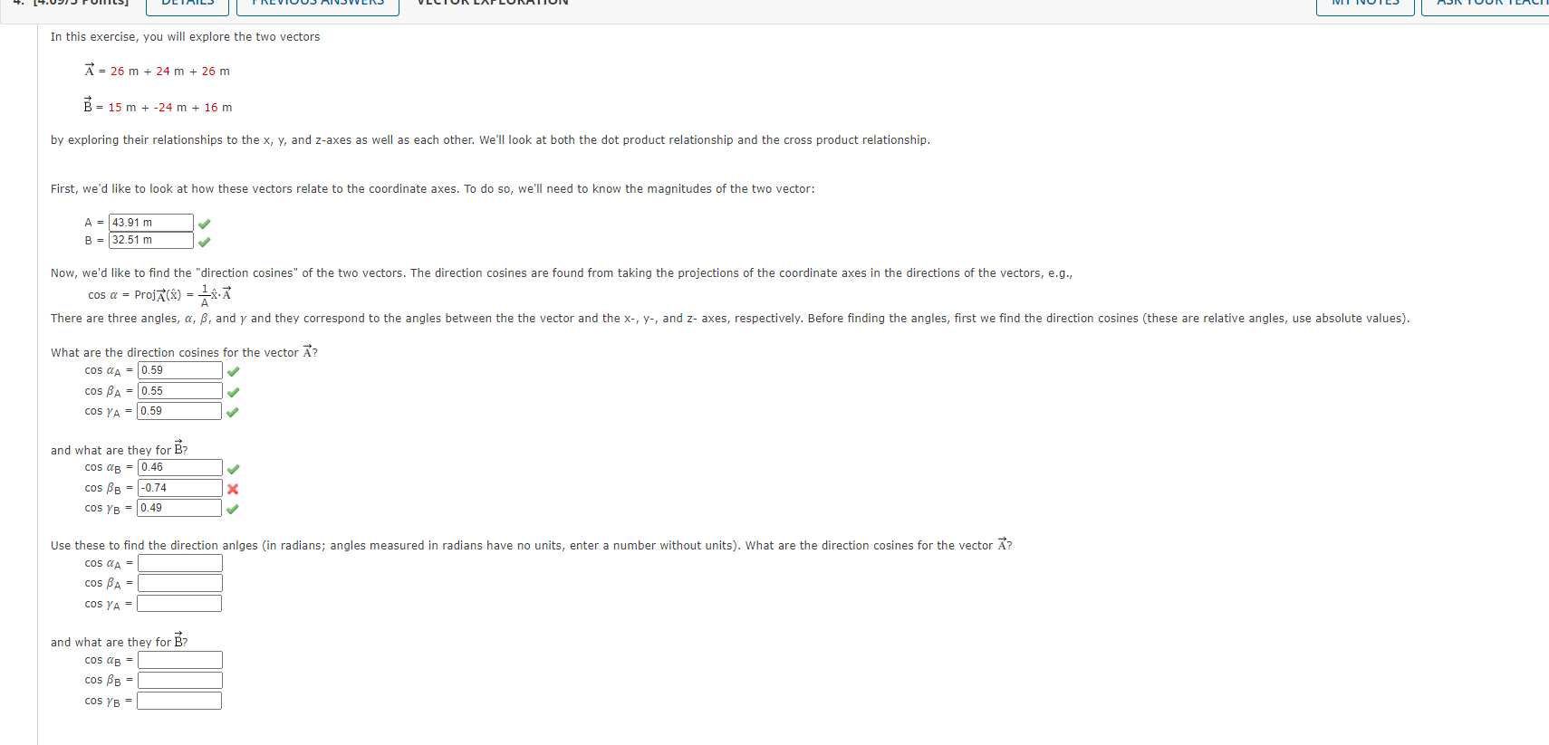 Solved In this exercise, you will explore the two vectors À | Chegg.com