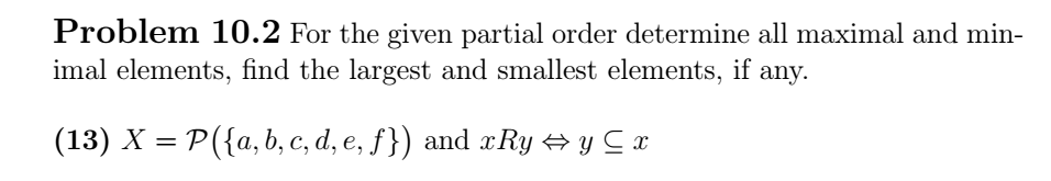 Solved Problem 10.2 For the given partial order determine | Chegg.com