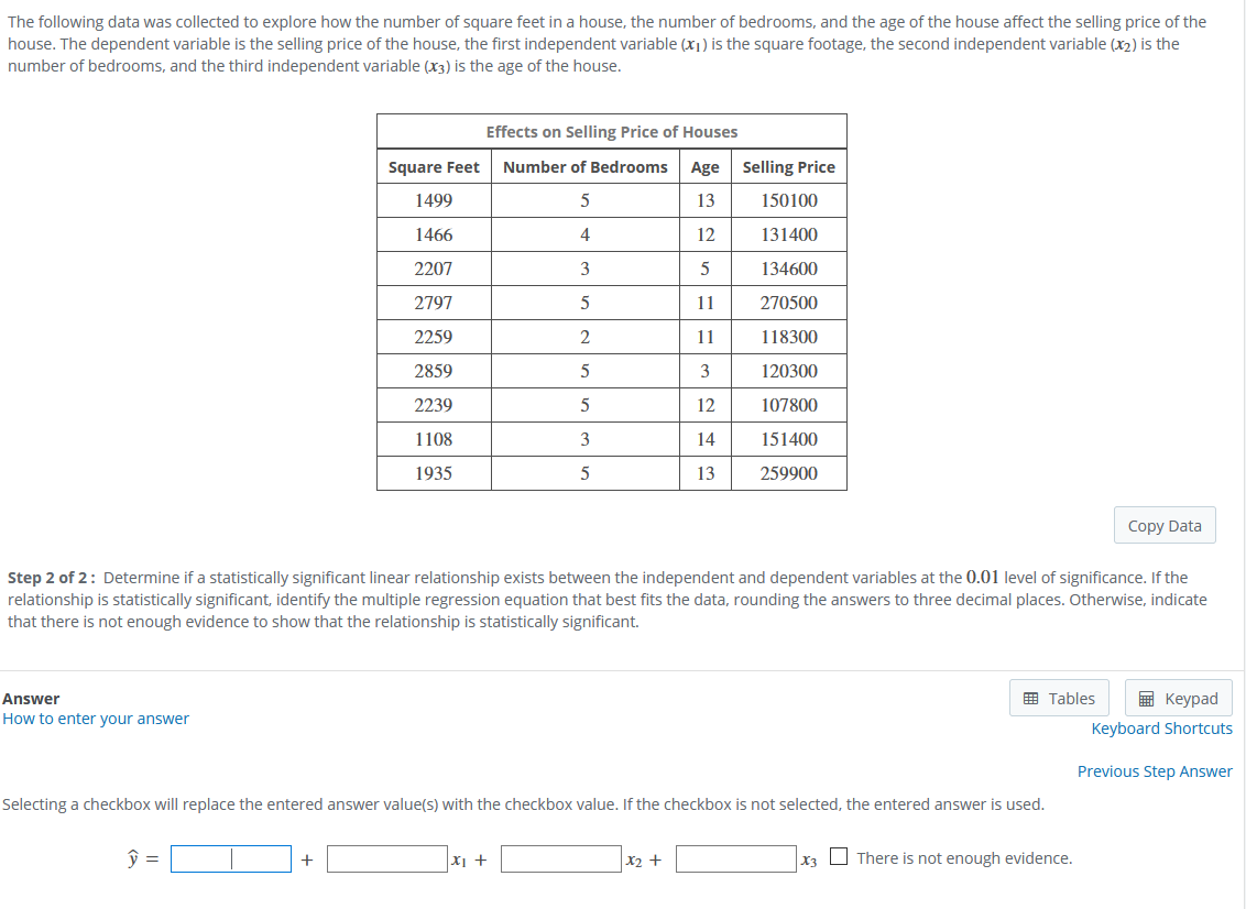 Solved The following data was collected to explore how the | Chegg.com