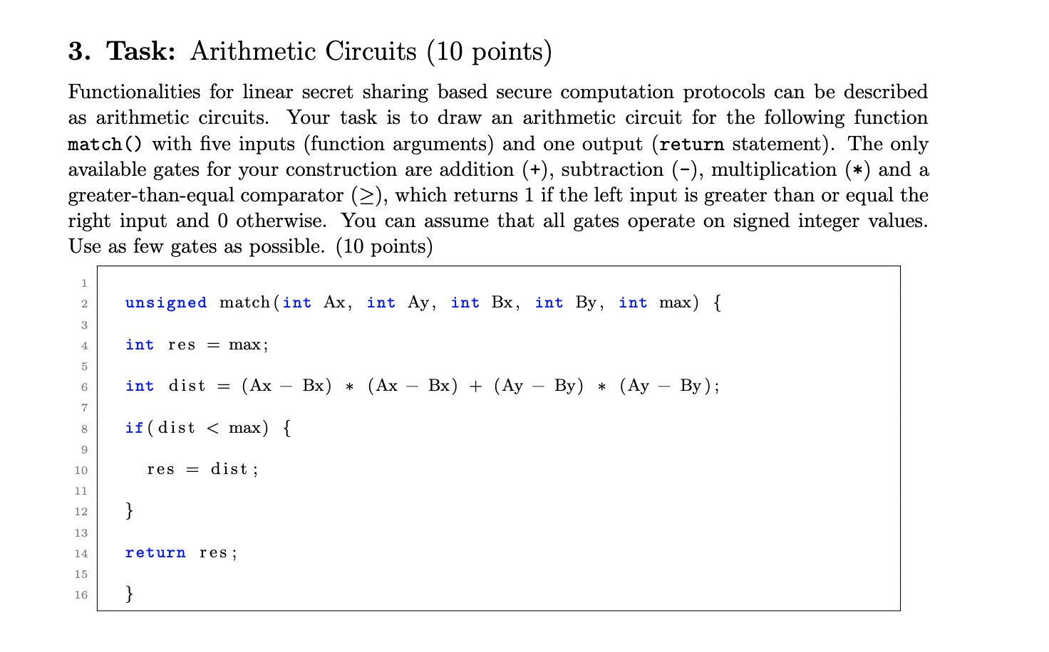 Solved 3. Task: Arithmetic Circuits (10 points) | Chegg.com