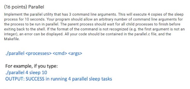 (16 points) Parallel Implement the parallel utility | Chegg.com
