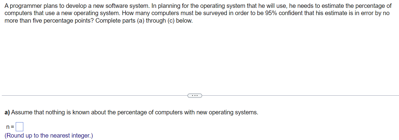 Solved A programmer plans to develop a new software system. | Chegg.com