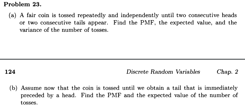 Solved Problem 23. (a) A fair coin is tossed repeatedly and | Chegg.com