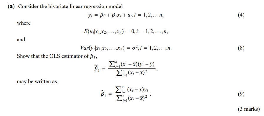 Solved = (4) (8) (a) Consider the bivariate linear | Chegg.com