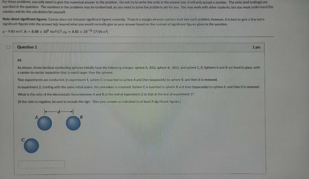 Solved As shown, three identical conducting spheres | Chegg.com