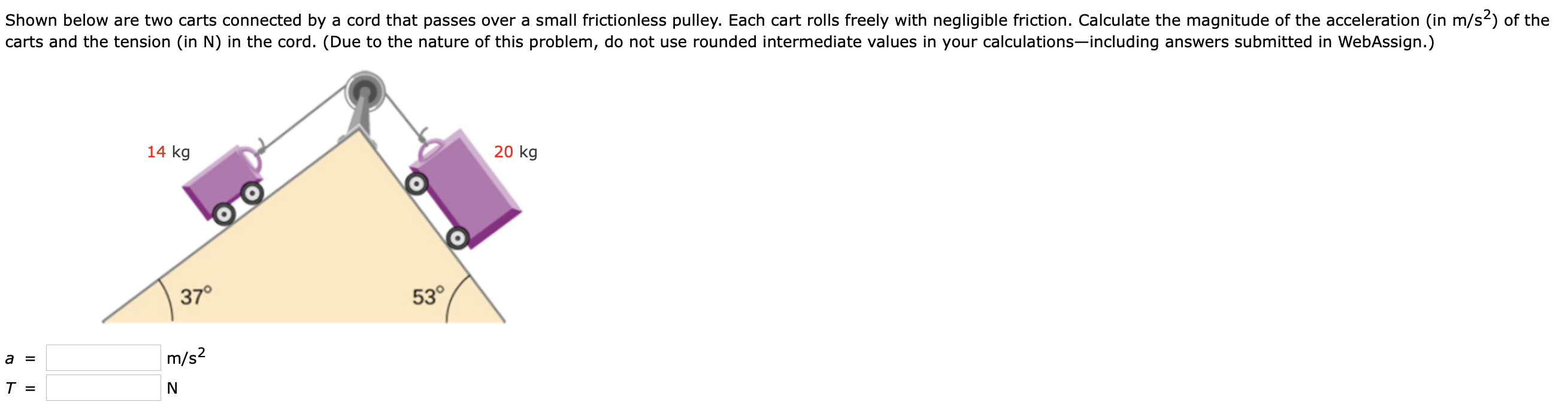 Solved Shown below are two carts connected by a cord that | Chegg.com