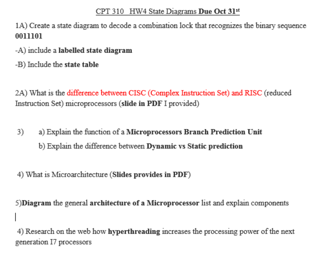 Solved CPT 310 HW4 State Diagrams Due Oct 31st 1A) Create a | Chegg.com