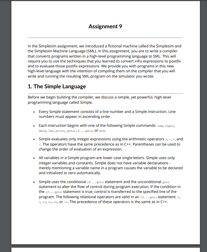 Solved In the Simplesim assignment, we introduced a | Chegg.com