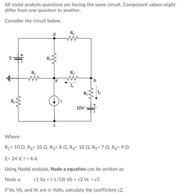 Solved All nodal analysis questions are having the same | Chegg.com
