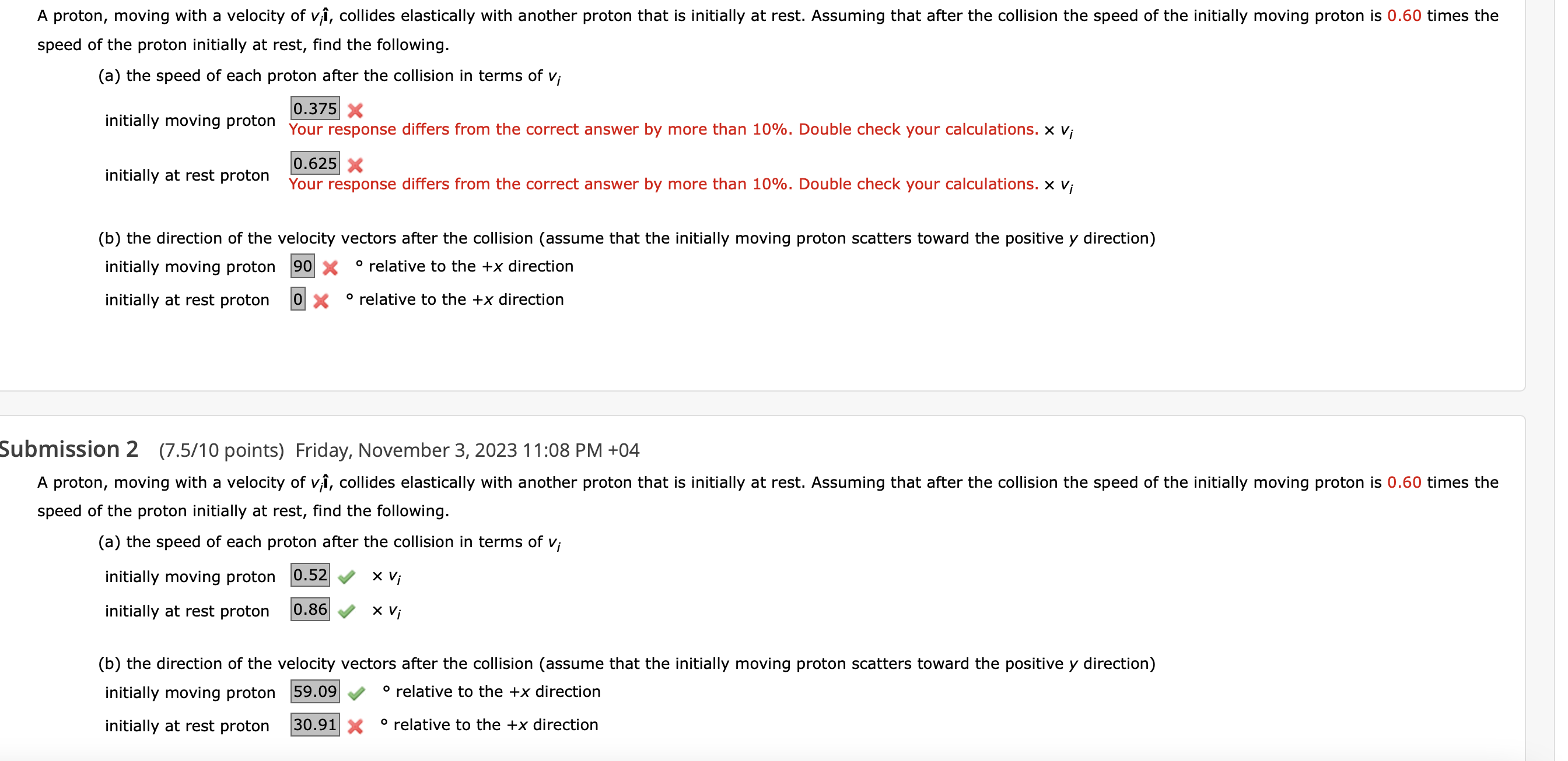 Solved speed of the proton initially at rest, find the | Chegg.com