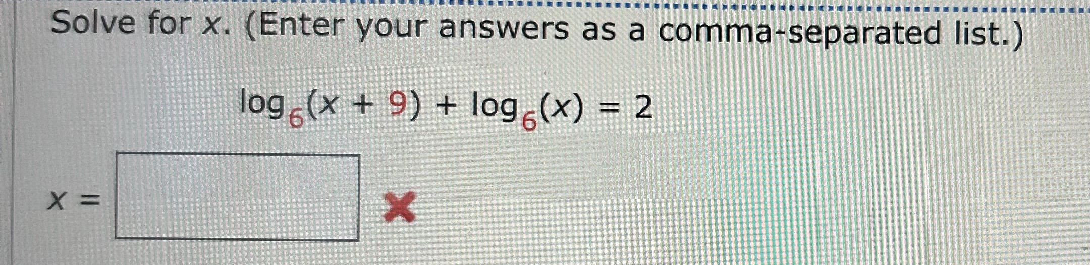 Solved Solve for x. (Enter your answers as a comma-separated | Chegg.com