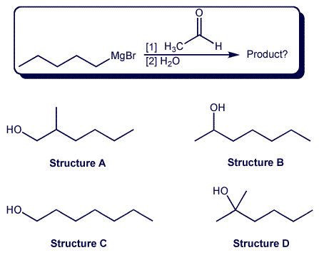 Solved I MgBr [1] H3C [2] H20 Product? OH Но, Structure A | Chegg.com
