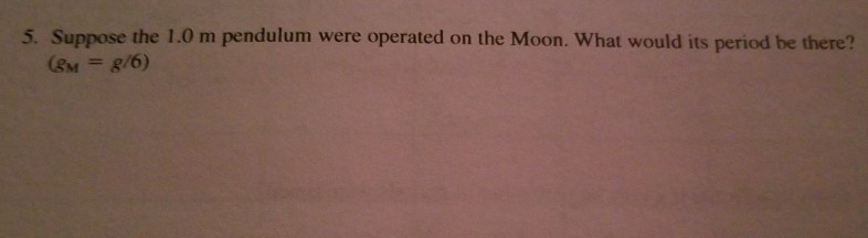 Solved EXPERIMENT 4 Simple Pendulum Parameters 4. Thomas | Chegg.com