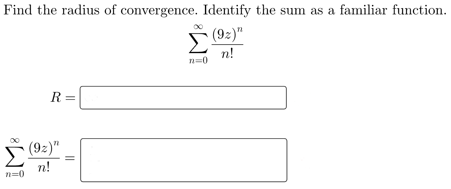 Solved Find the radius of convergence. Identify the sum as a | Chegg.com