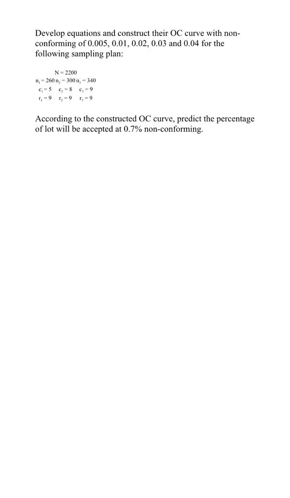 Solved Develop equations and construct their OC curve with | Chegg.com