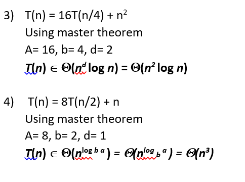 Solved = 3) T(n) = 16T(n/4) + n2 ) (n Using master theorem | Chegg.com