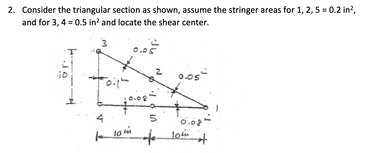 Solved 2. Consider the triangular section as shown, assume | Chegg.com