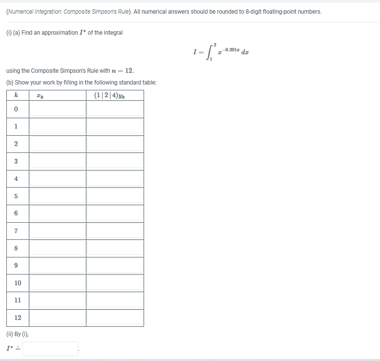 Solved (Numerical Integration: Composite Simpson's Rule). | Chegg.com