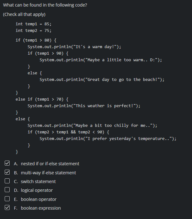 Solved What is the error in the following code? Check all | Chegg.com