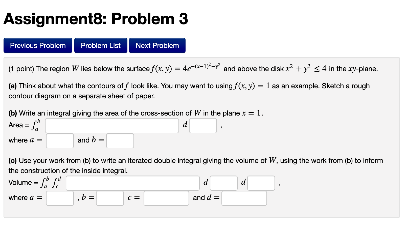 Assignment8 Problem 3 Previous Problem Problem List 