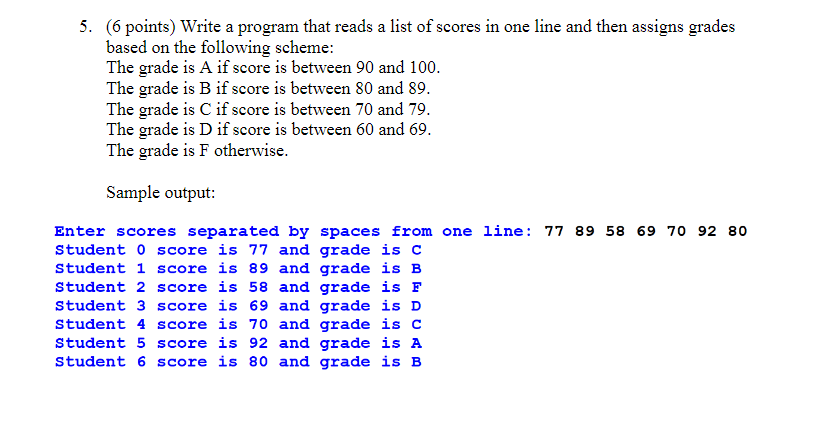 Solved 5. ( points) Write a program that reads a list of | Chegg.com