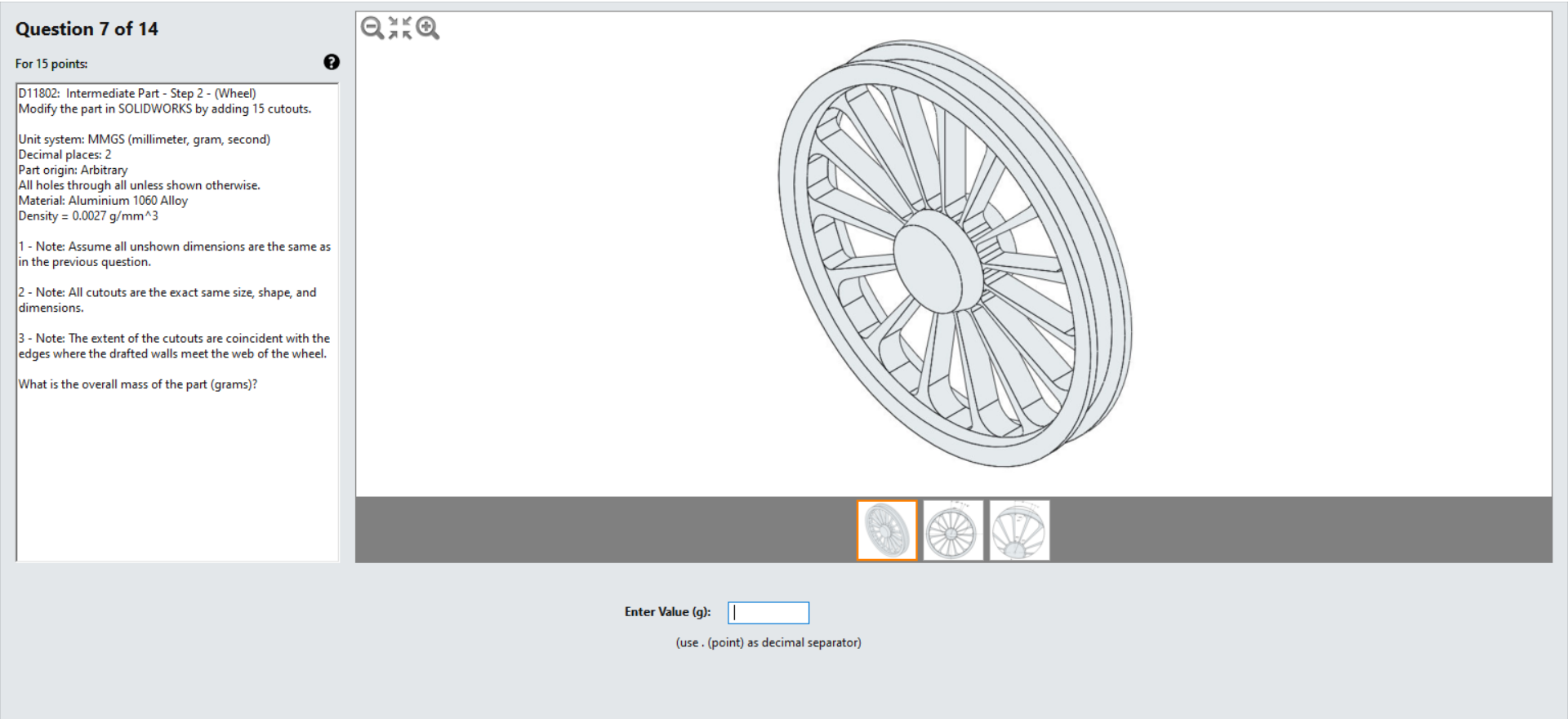 Solved D11802: Intermediate Part - Step 2 - (Wheel) Modify | Chegg.com