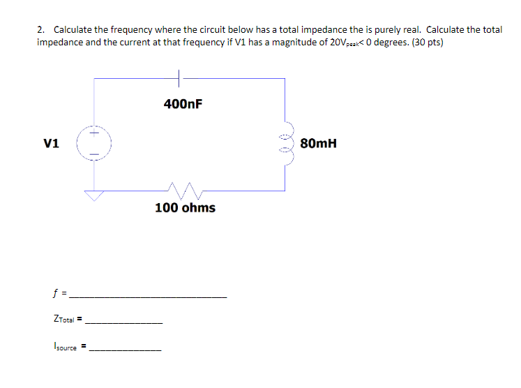Solved 2. Calculate the frequency where the circuit below | Chegg.com