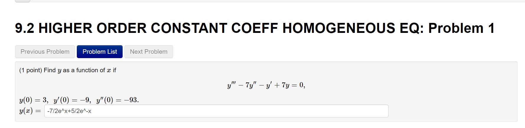 Solved 9.2 HIGHER ORDER CONSTANT COEFF HOMOGENEOUS EQ: | Chegg.com