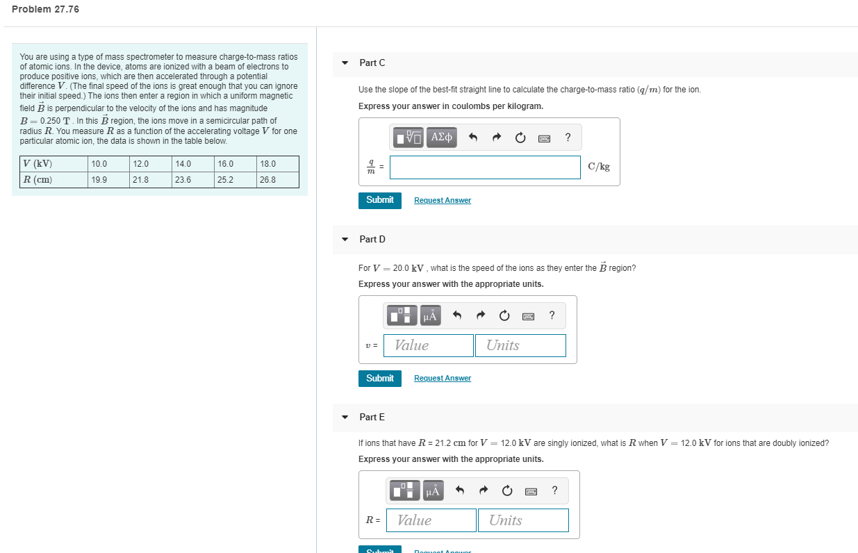 Solved Problem 27.76 Part C Use the slope of the best-fit | Chegg.com