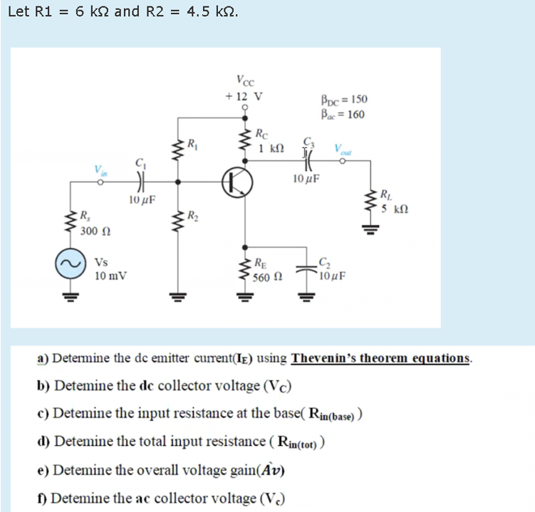 Solved a) ﻿Determine the dc emitter current (IE) ﻿using | Chegg.com