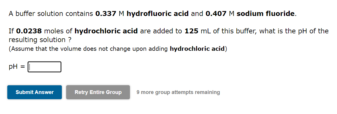 Solved A buffer solution contains 0.337 M hydrofluoric acid | Chegg.com