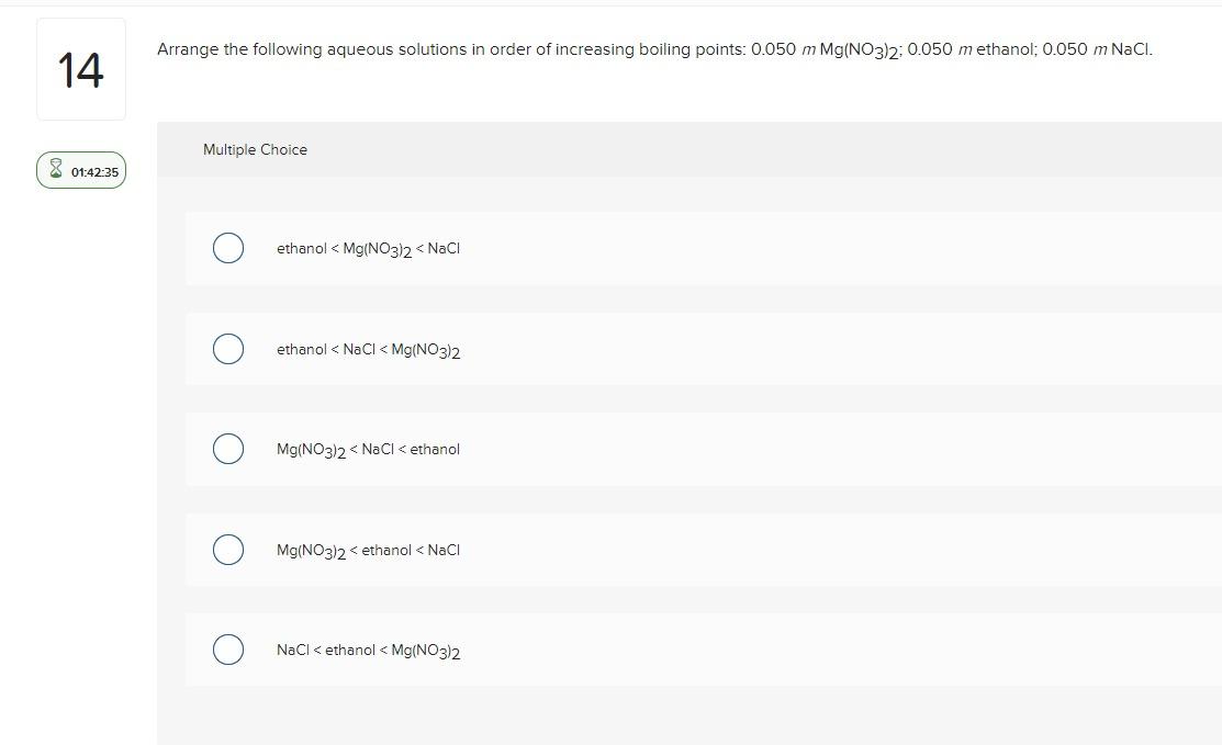 Solved Arrange the following aqueous solutions in order of | Chegg.com