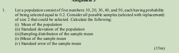 Solved 1. Let a population consist of five numbers | Chegg.com Solved 1. Let a population consist of five numbers | Chegg.com