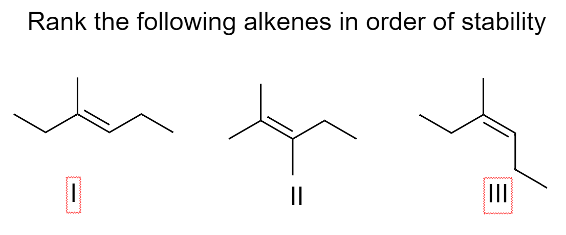 Solved Rank the following alkenes in order of stability 하 뉴 | Chegg.com
