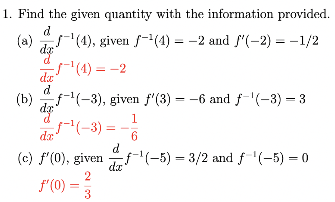 Solved 1. Find the given quantity with the information | Chegg.com